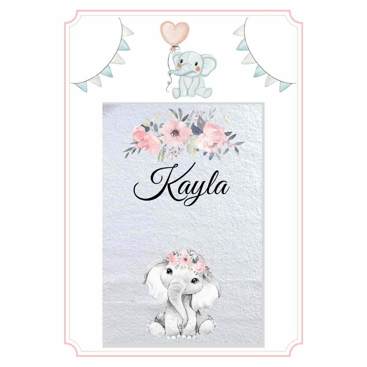 Girly Elephant Burp Cloth | My Sister & i